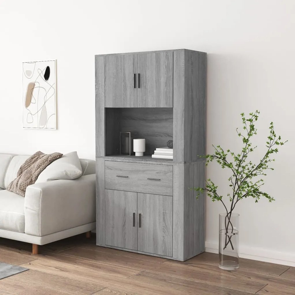 Skříň highboard šedá sonoma kompozitní dřevo