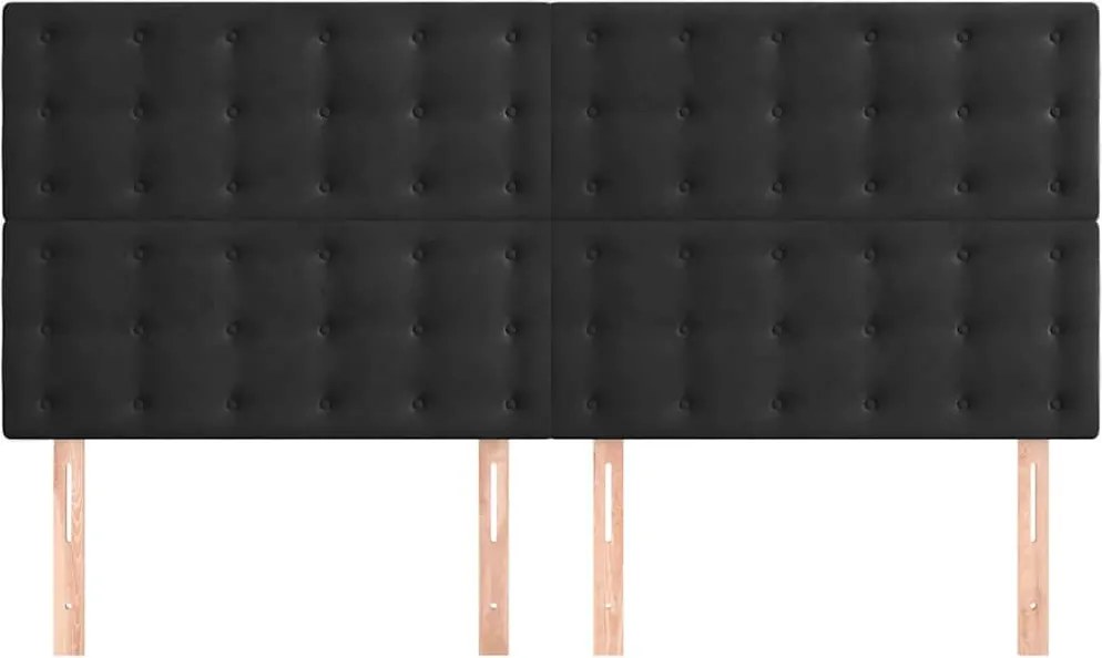 Čelo postele černé 200x5x118/128 cm sametové 3116834