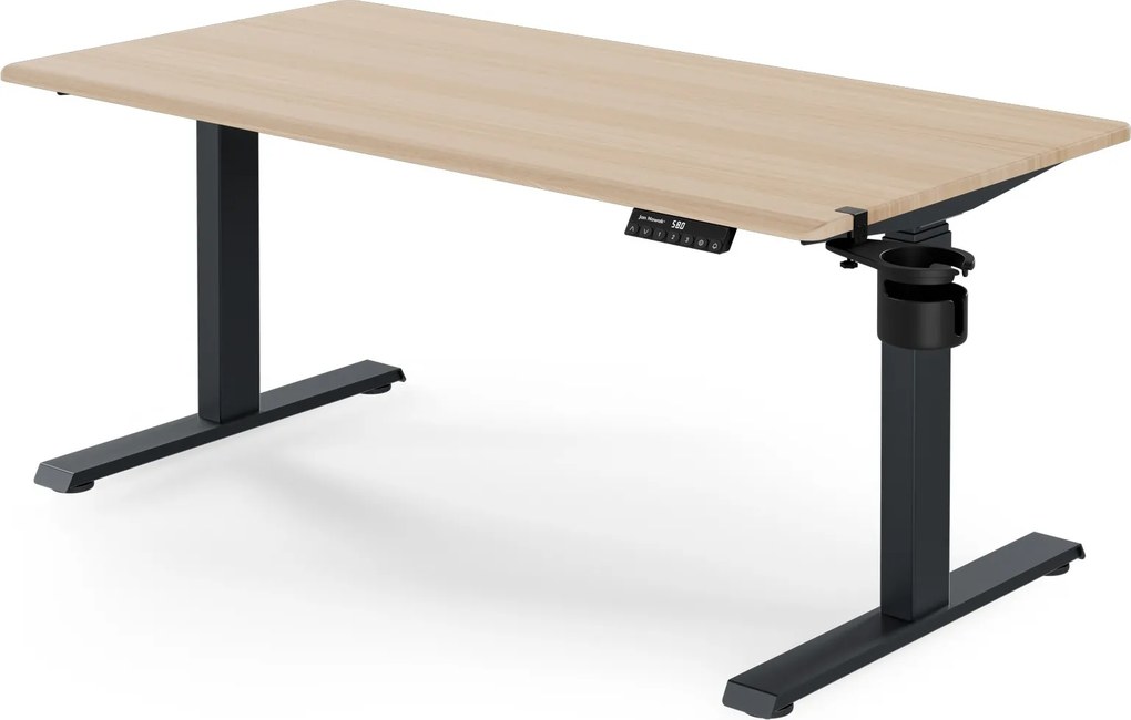 Elektrický stůl s regulací výšky ergonomický antracitový/dub sonoma,1400x700 mm: ARIA