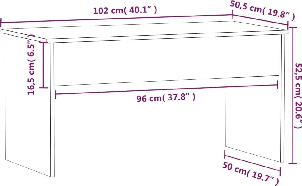 vidaXL Konferenční stolek 102 x 50,5 x 52,5 cm kompozitní dřevo [809635] Barva: Bílá