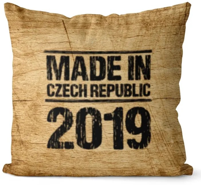 Polštář Made In + rok (Velikost: 55 x 55 cm, rok: 2019)