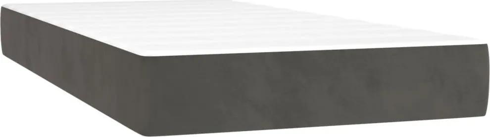 vidaXL Box spring postel s matrací a LED 80 x 200 cm samet [3134490] Barva: Tmavě moddrá