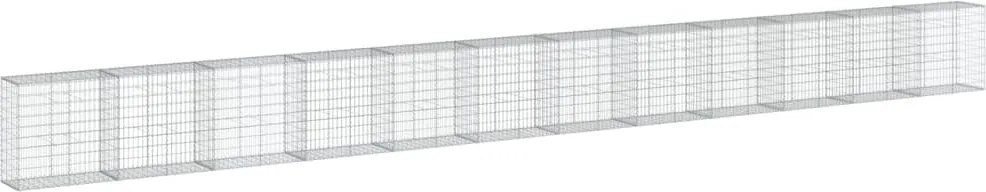 Gabionový koš s víkem 1 200 x 50 x 100 cm pozinkované železo 3295153