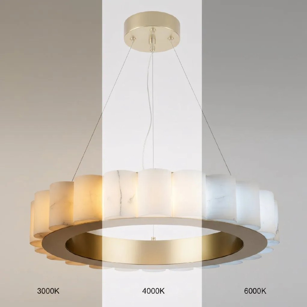 Toolight Toolight, LED stropní svítidlo 50cm, 27W, dálkové ovládání, APP1801-CP, zlatá matná-imitace kamene, OSW-05979