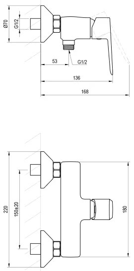 Ravak X070480 - Sprchová baterie LIFE černá