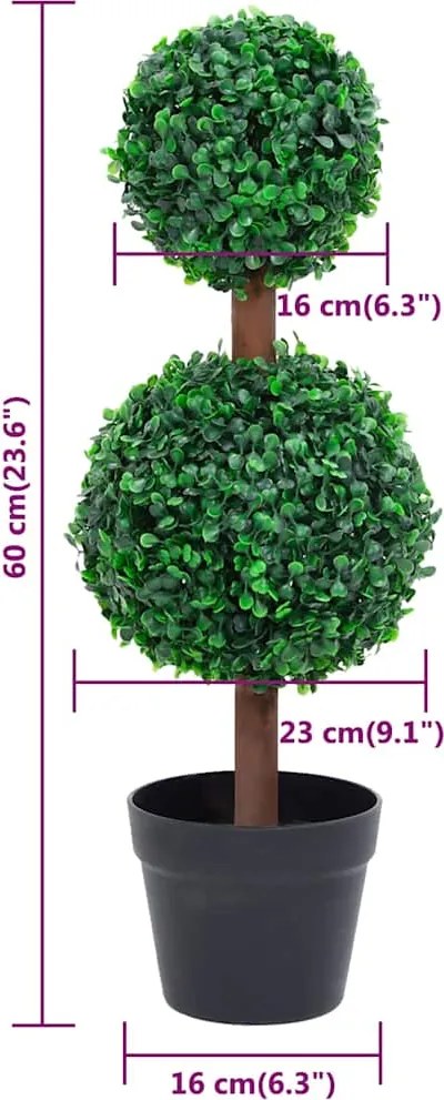 Umělý zimostráz ve tvaru koule s květináčem zelený 60 cm 336510