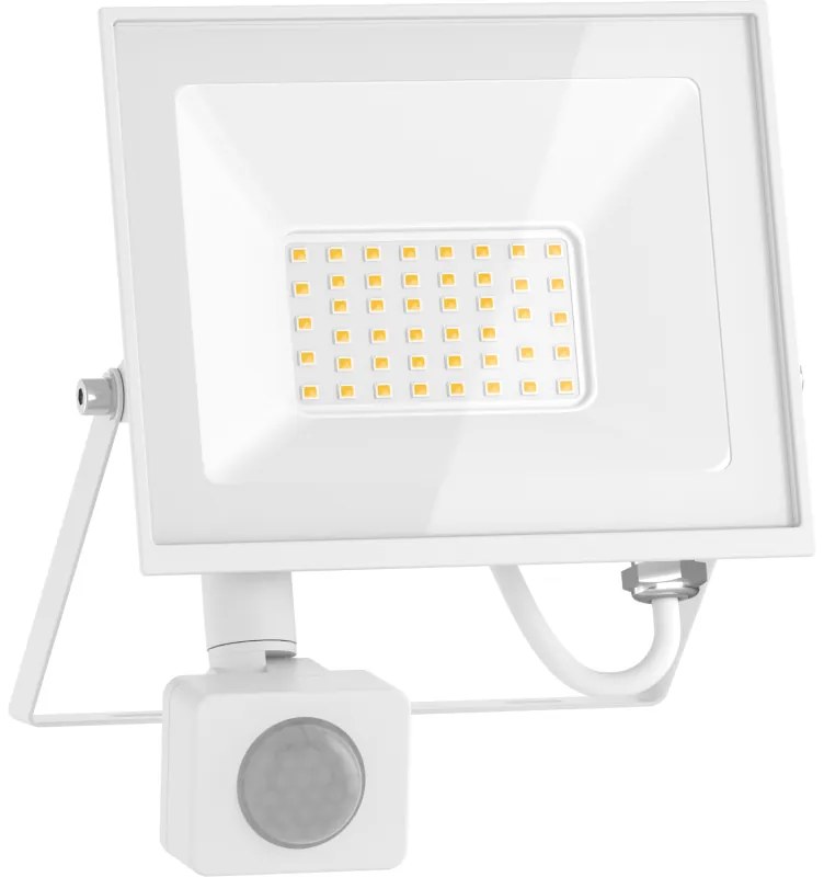 Mexen Luxpro+ LED reflektor s pohybovým senzorem, 30W, Studená - 6500K, 3300 lm, bílá - L236-030-65-20