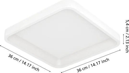 Eglo 901913 - LED RGBW Stm. str. svíti. LORETELLO-Z LED/20W/230V 35x35cm bílá