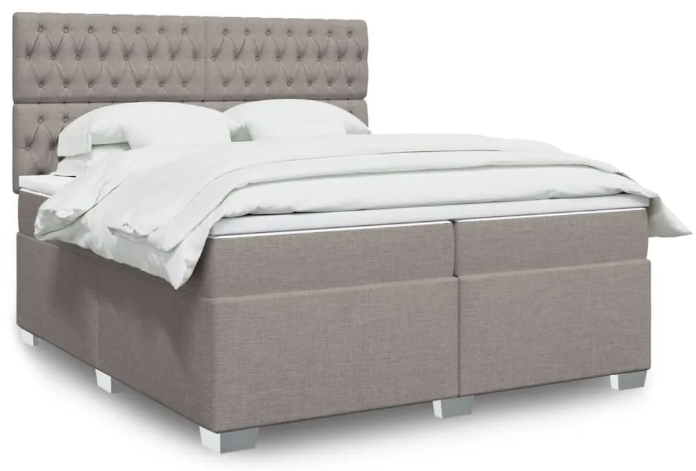 Box spring postel s matrací taupe 200x200 cm textil 3292906