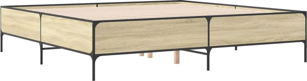 Rám postele dub sonoma 180 x 200 cm kompozitní dřevo a kov 3279783