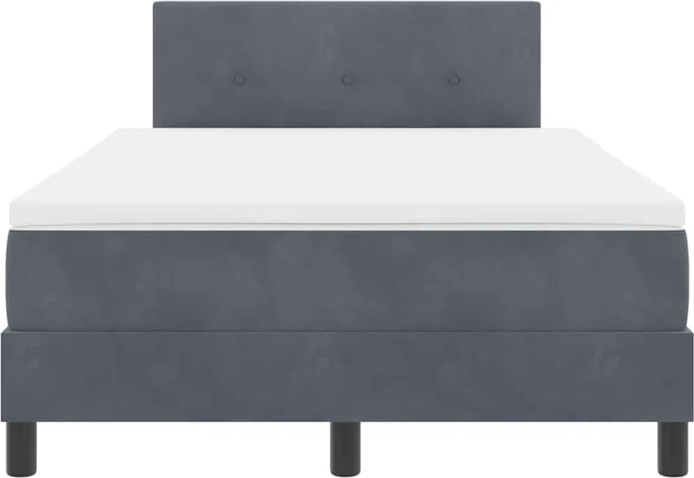 Postel s boxspringem s čelo Tmavě šedá 120 x 200 cm samet 3339165