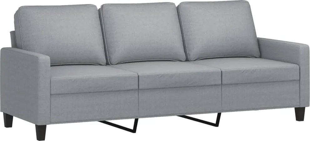 3místná pohovka s podnožkou světle šedá 180 cm textil 3201037