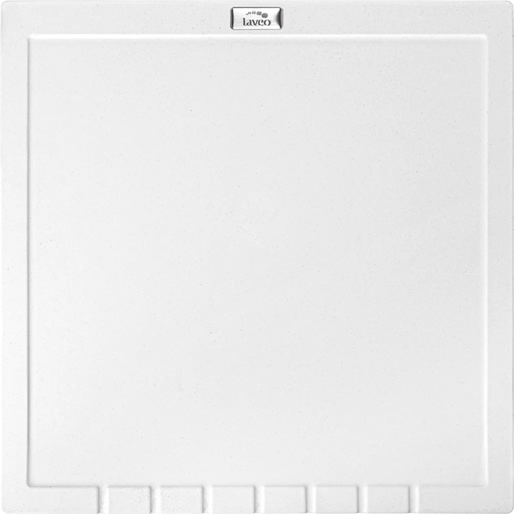 Laveo Halvo, granitový odkapávač 350x350x25 mm, bílá, LAV-OBA_601T