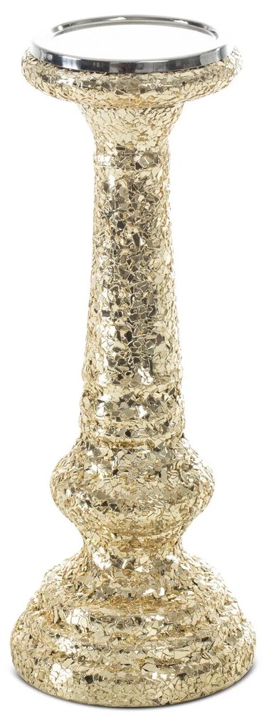 SKLENĚNÝ SVÍCEN MELIA (FI) 12X31 CM ZLATÝ