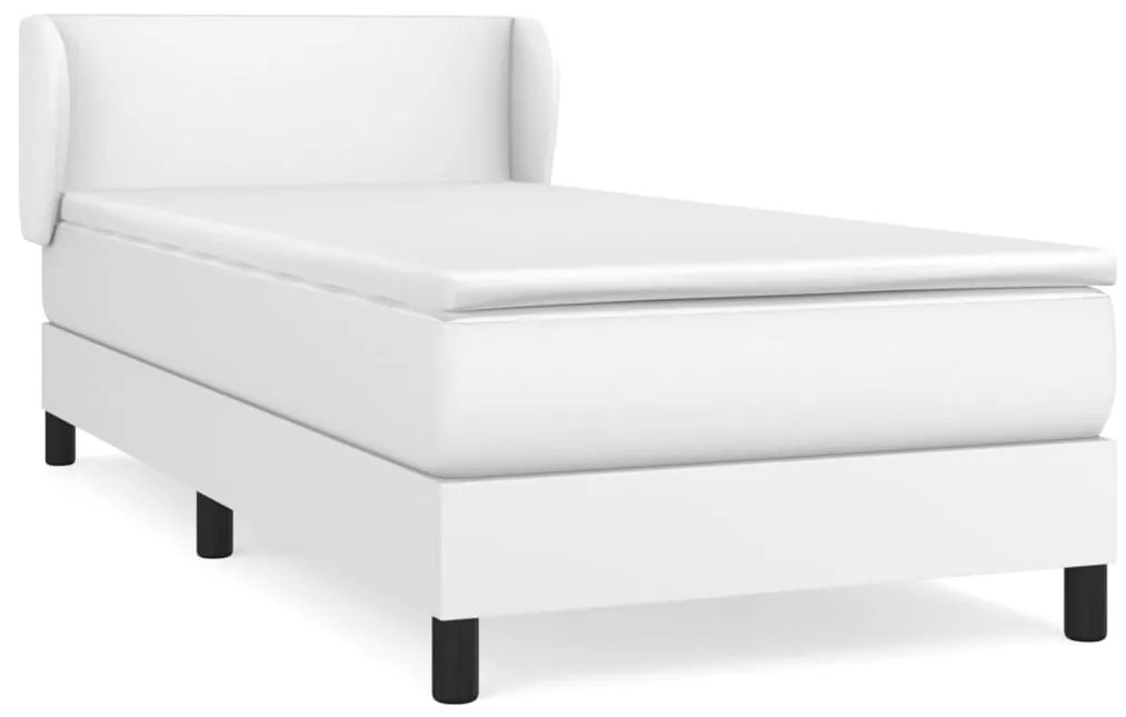 vidaXL Box spring postel s matrací bílá 80 x 200 cm umělá kůže