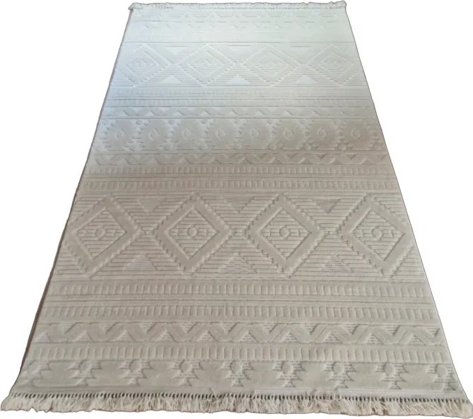 HU Krémově béžový moderní koberec TWIST CREAM 23929A Rozměr: 60x100 cm