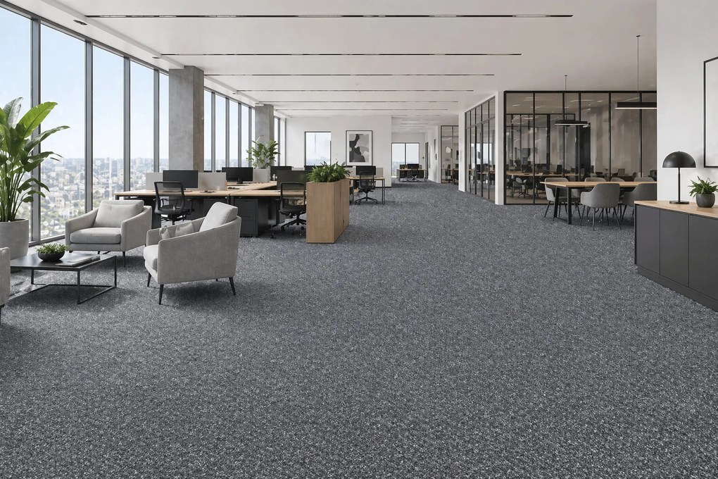 Condor Carpets, Metrážový koberec Extreme 77, zátěžový, na míru, šíře 4m, šedá, ab (mřížka), chodba / předsíň