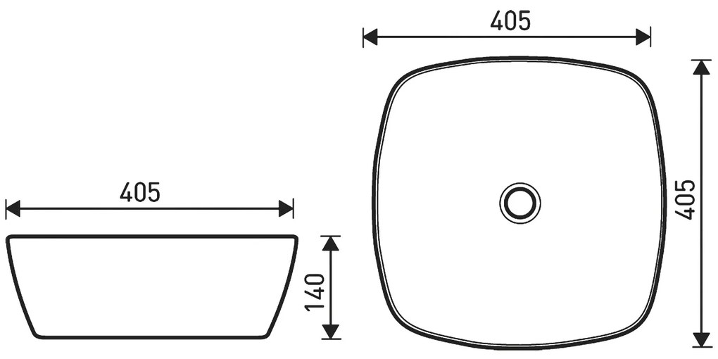 Novoterm Keramické umyvadlo na desku NV-KR-650 bílá/černá