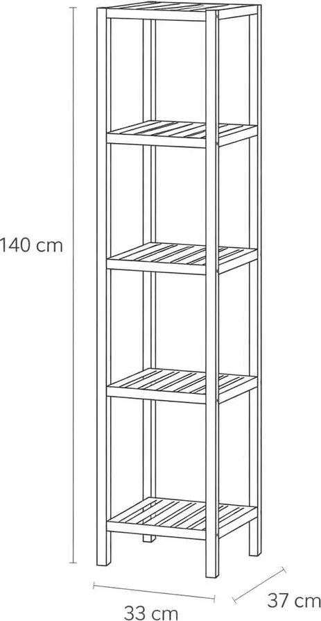 Regál Carboni III, přírodní dřevo