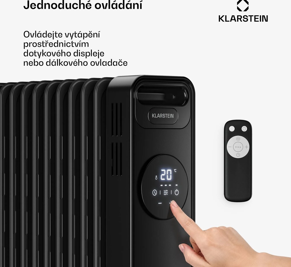 Klarstein Olejový radiátor Thermaxx | 2500 W | 25 m² | 3 režimy | 7 až 35 °C | 44 cm x 64 cm