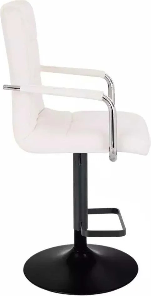 LuxuryForm DESIGN Barová židle VERONA na černé kulaté podstavě - bílá