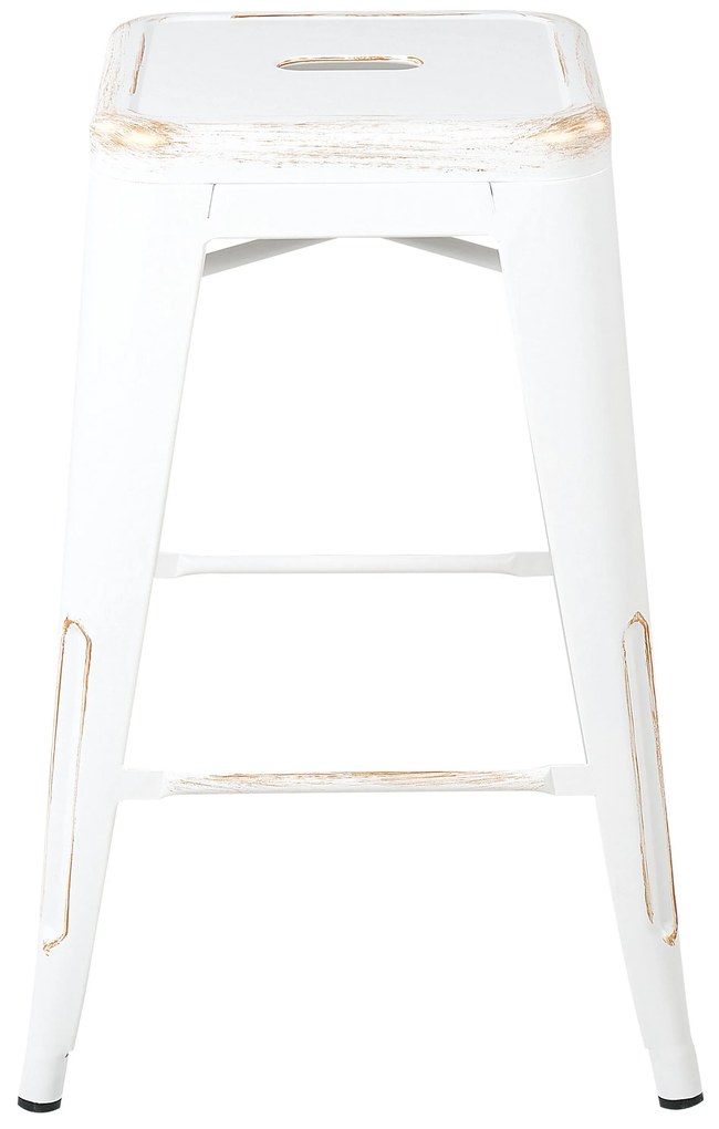 Sada 2 ocelových barových stoliček 60 cm bílé/zlaté CABRILLO Beliani