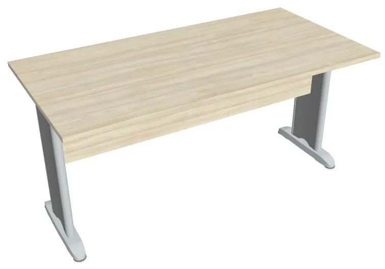 Stůl jednací rovný 160 cm - Hobis Cross CJ 1600 Dekor stolové desky: akát, Dekor lamino podnože: akát, Barva nohou: Stříbrná