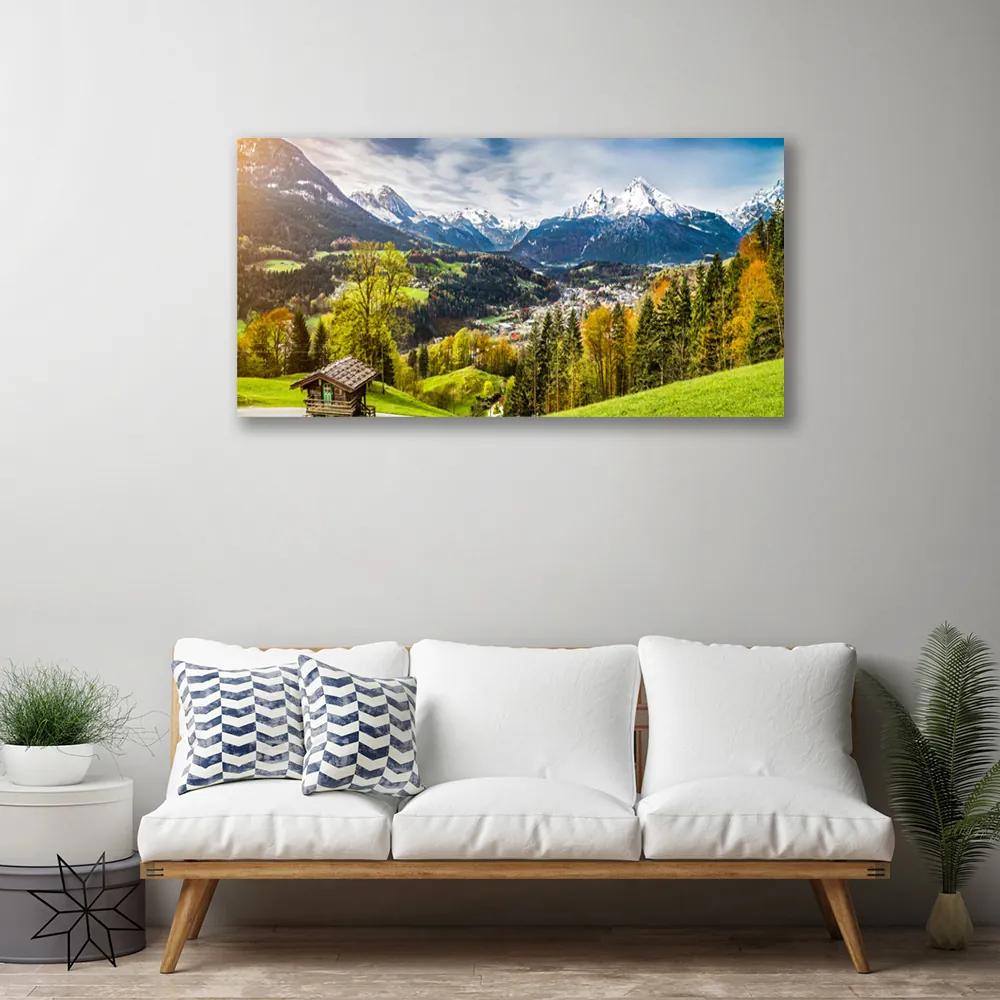 Obraz na plátně Skleněná Alpy Krajina 140x70 cm