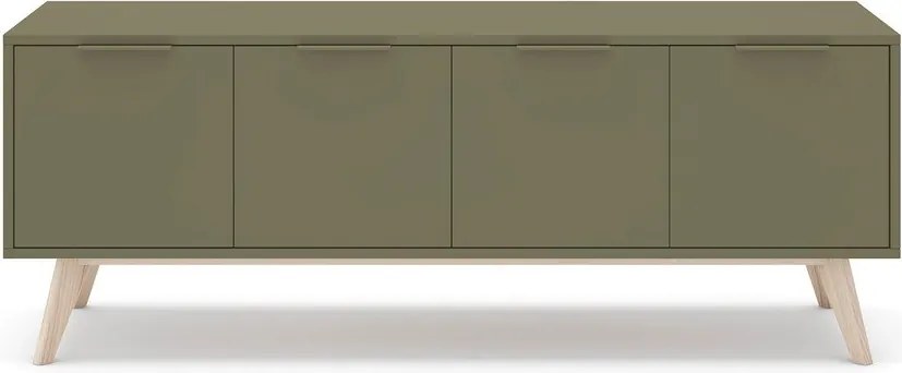 Zelený matný TV stolek 140x53x40 cm Campus – Marckeric