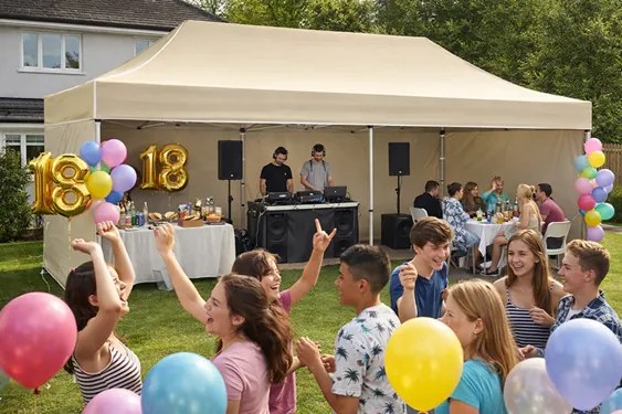 TRENDIE Hliníkový nůžkový stan 3x4,5m béžový