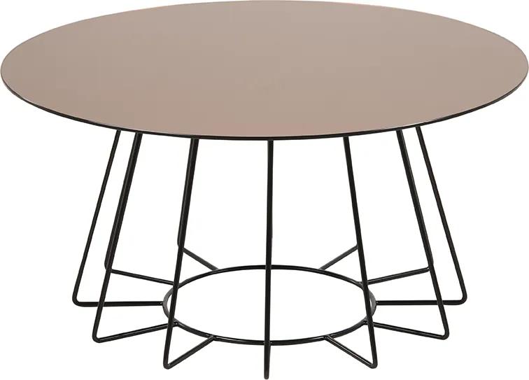 Design Scandinavia Konferenční stolek Goldy, 80 cm, černá/bronz