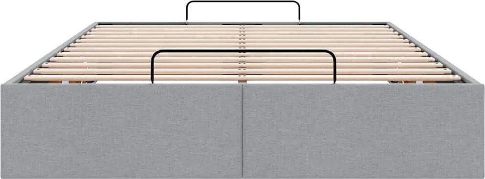 Osmanský rám postele bez matrací světle šedá 120x200 cm textil 3310868