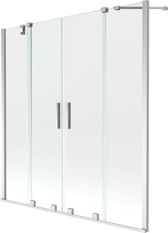 Mexen Velar Duo, 2-křídlová posuvná vanová zástěna 150 x 150 cm, 8mm čiré sklo, chromový profil, 896-150-000-02-01