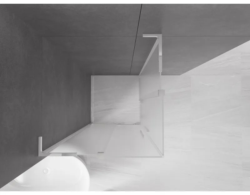 Mexen Velar L Duo, sprchový kout s posuvnými dveřmi 100 x 100 cm, 8mm sklo námraza, chromová, 871-100-100-02-33-01