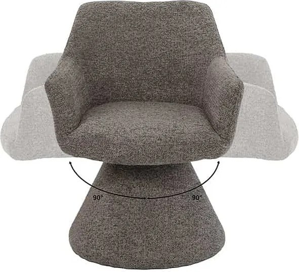 Designová otočná židle Deimena hnědá