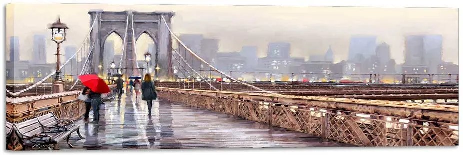 Styler Obraz na plátně - Most v New Yorku 45x140 cm