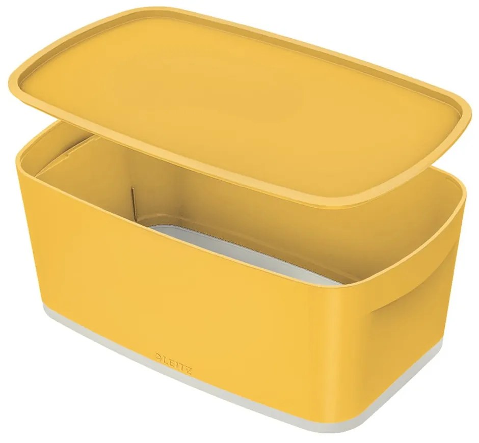 Žlutý úložný box s víkem Leitz Cosy, objem 5 l