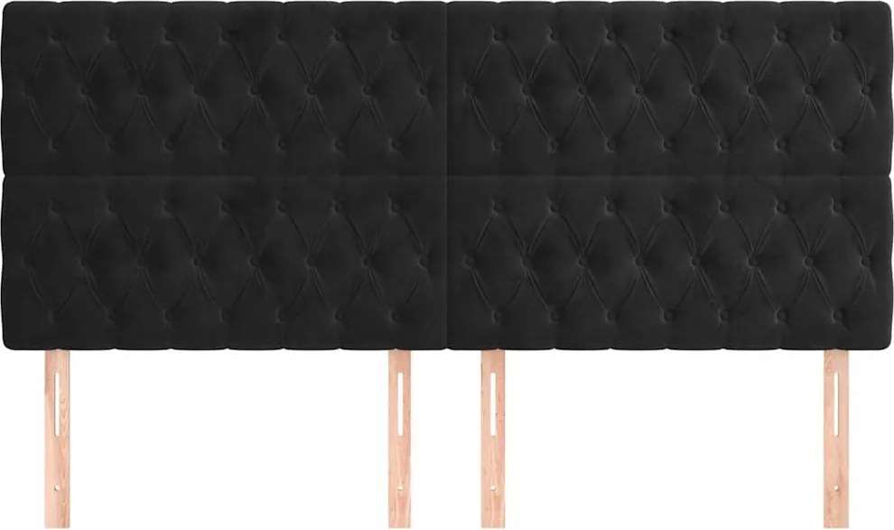 Čelo postele černé 180x7x118/128 cm sametové 3116730