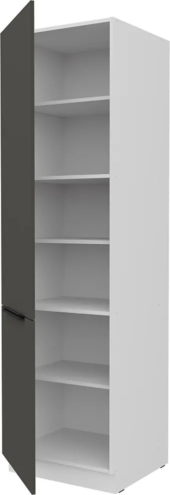 ARIA po | vysoká skříňka 60 DK-210 2F potravinová s policemi | 60 cm | ANTI FINGERPRINT povrch | bílá/šedá grafit