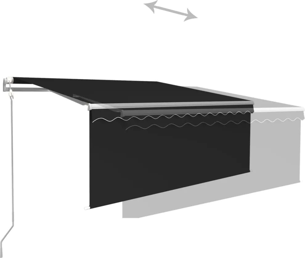 vidaXL Marketos Automatická markýza roleta LED a senzor větru 3x2,5 m antracit