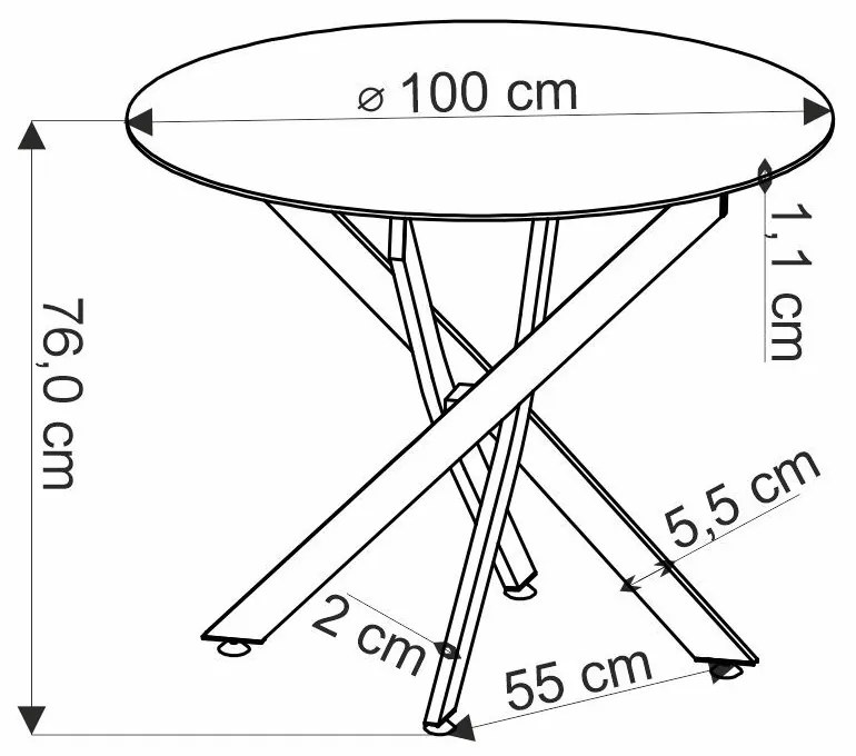 Jídelní stůl Waylon II, mramor / černá