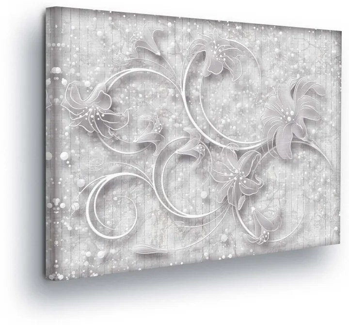 GLIX Obraz na plátně - Perlový Podklad s Bílými Květy 80x60 cm