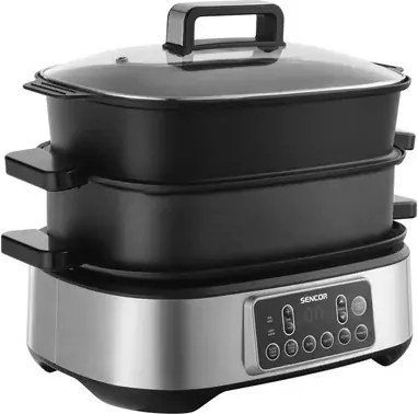 SENCOR SPR 6300BK černá / Multifunkční pomalý hrnec a gril / 1360W / 6