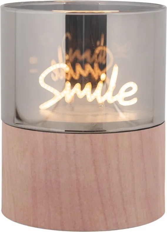 Hnědá svíčka Smile Led Candle - Ø 8*10 cm / 3*AAA