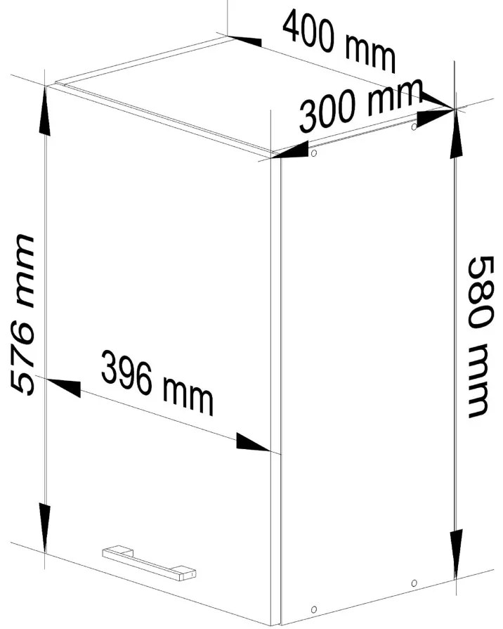 Kuchyňská skříňka Olivie W 40 cm - bílá závěsná