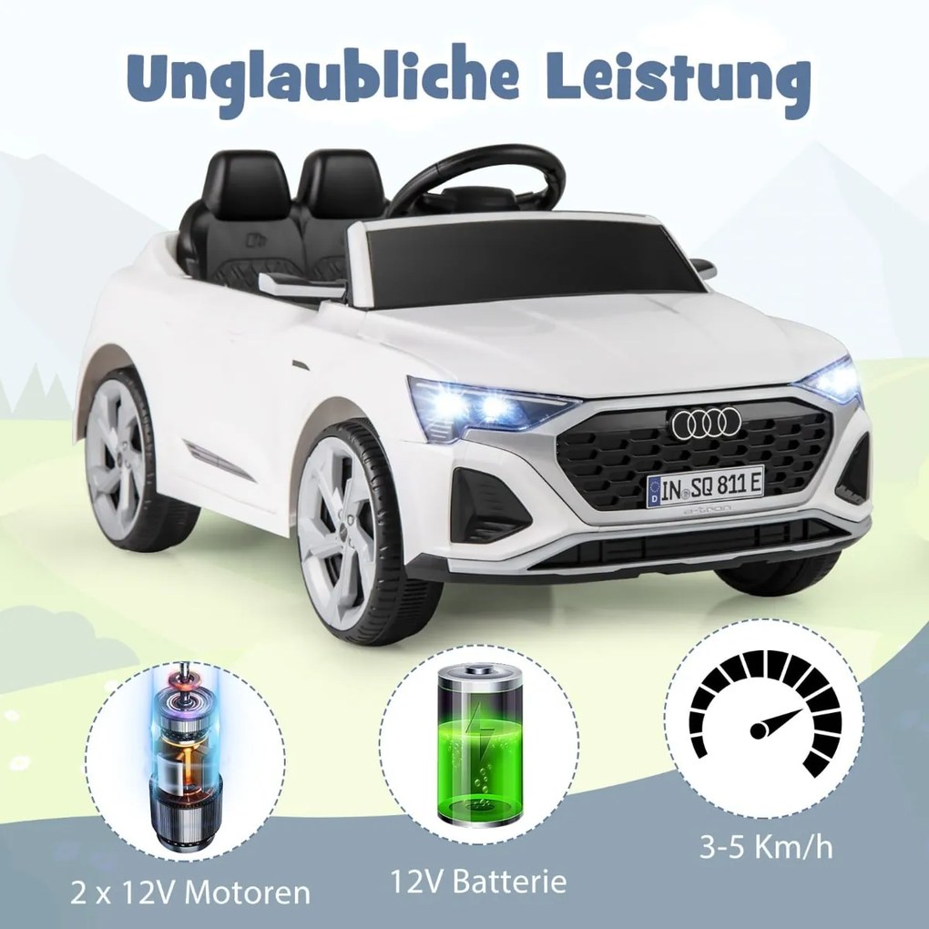 Costway Licencované elektrické vozidlo Audi SQ8 Dětské auto 12-V s – bílý