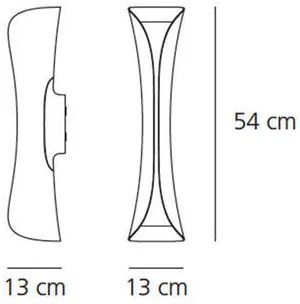 Artemide 1373010A Cadmo parete, designová nástěnná lampa, 2x10W LED GU10, černá/bílá, výška 54cm