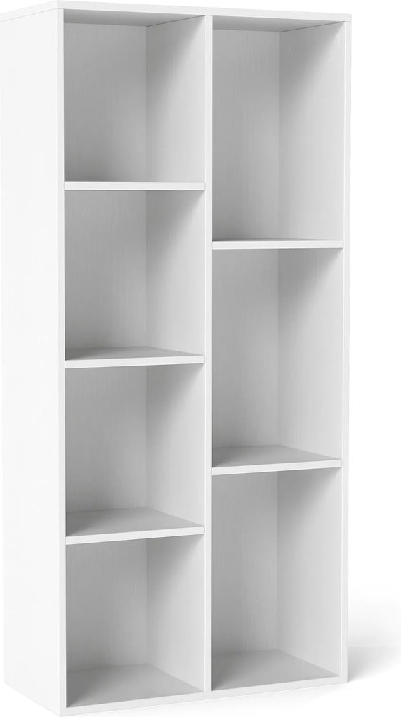 Costway 7 Cube Bookshell Volně stojící Cube Police Vertikální nebo Horizontální