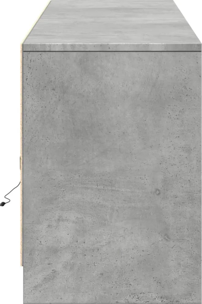 TV skříňka s LED betonově šedá 180x34x50 cm kompozitní dřevo 3307915