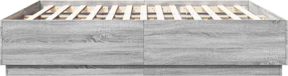 Rám postele šedý sonoma 200 x 200 cm kompozitní dřevo 3209679